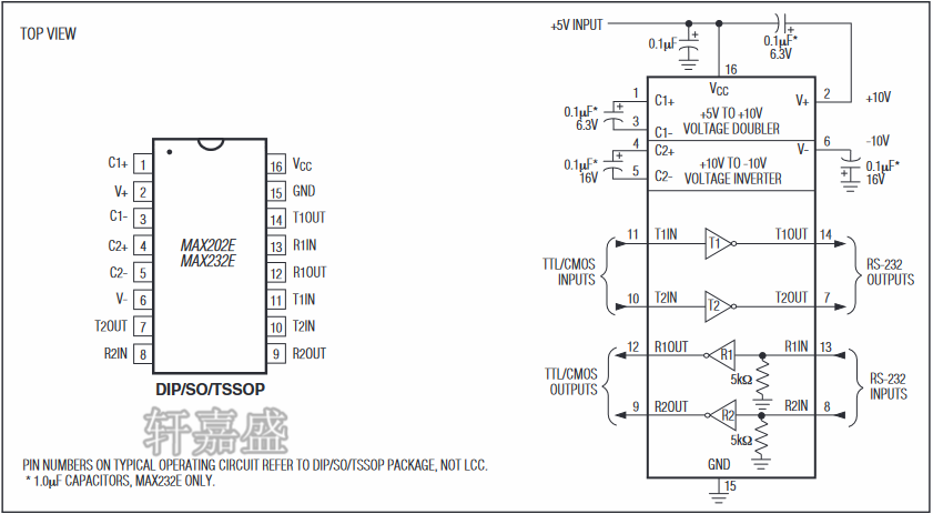 MAX232ECWE 500mV SOP-16 Maxim/美信 驱动器 集成IC