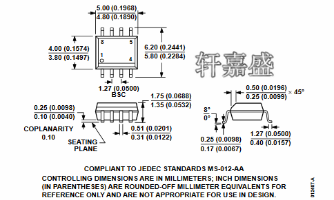 ADM3485EARZ-REEL7 3.6V SOP-8 ADI 驱动器 集成IC