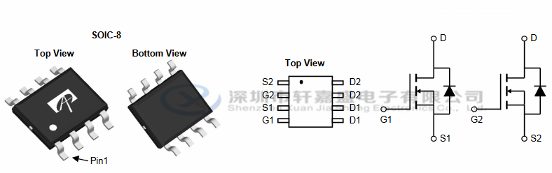 AO4828 AOS/万代 60V SOP-8 规格书下载 N沟道 晶体管 MOS管