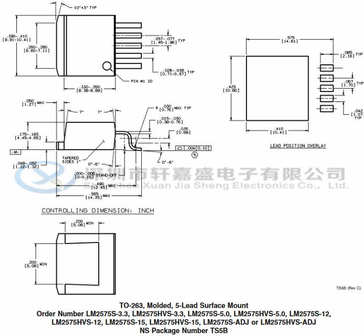 LM2575HVS-12 PDF资料 NS/国半 TO-236-5 简单开关1A降压型稳压器